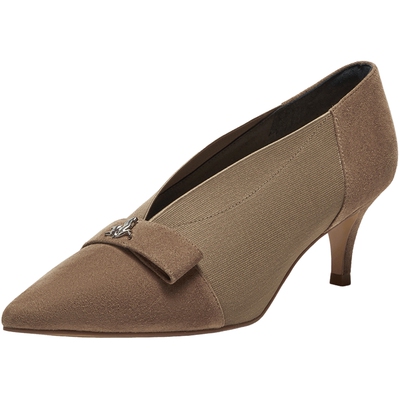 真美诗V口深口单鞋高跟鞋