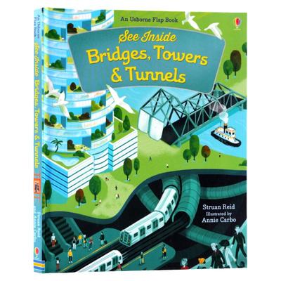 Usborne看里面系列之桥梁塔楼运河 英文原版绘本 See Inside Bridges Towers Tunnels 儿童百科科普翻翻书童书英语早教建筑启蒙