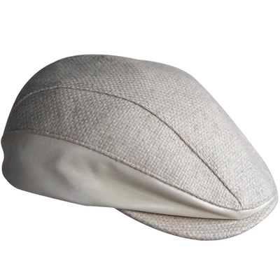 日本再生羊毛小羊皮复古鸭舌帽