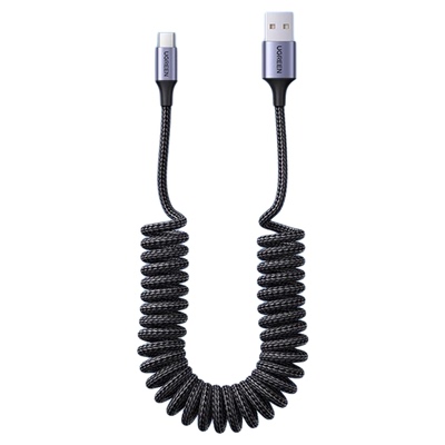 绿联carplay车载弹簧编织typec线