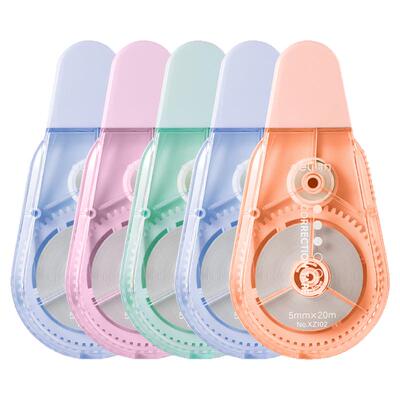 得力XZ102修正带混色多种颜色20m学生大容量改错改正带简约耐用纯色系