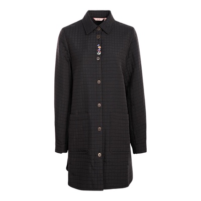 渔牌中长款简约休闲棉衣外套