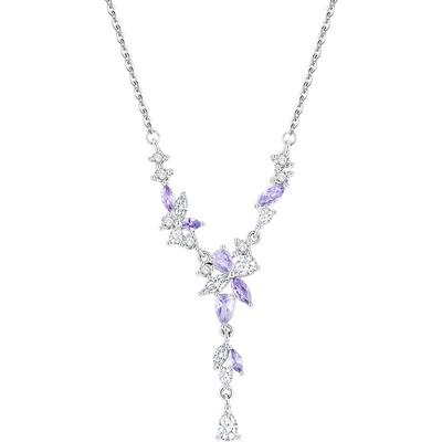 中国黄金珍·尚银纯银紫藤花项链