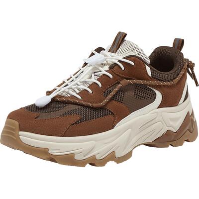 SKAP布朗熊圣伽步女鞋2026春季新款旅游老爹厚底拼色潮流女运动鞋