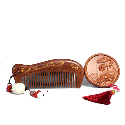 梳镜套装梳子卷发梳防木质保健