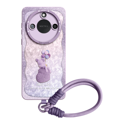 轻奢风气球小熊编织手绳硅胶壳