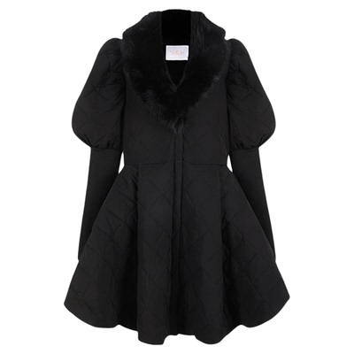 圣诞特辑|毛毛领公主棉服 蓬蓬裙专属外套 黑色Selkie collection