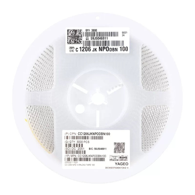 原装正品 1206贴片电容 10pF ±5% 2KV CC1206JKNPODBN100 (10只)