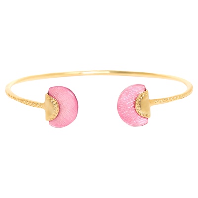 法国品牌Franck Herval蕾娜系列开口手镯别致优雅简约粉色首饰