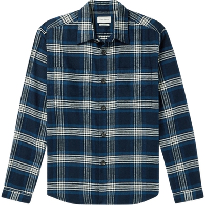 Oliver Spencer 夏季男学院格纹棉质法兰绒衬衫