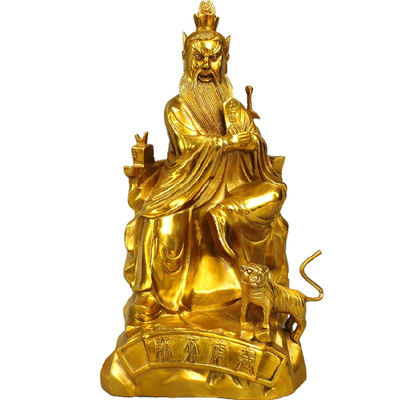 黄铜张天师供奉神像摆件