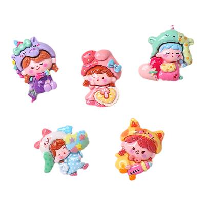 卡通亮面动物头套女孩diy树脂配件饰品手工制发夹手机壳水杯头饰