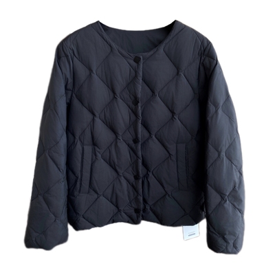 AMR UU◆设计感小众 时髦菱格90白鸭绒冬季轻薄羽绒服外套女新款