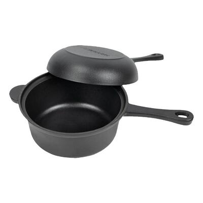 小幸福铸铁铸铁18cm两用锅无涂层