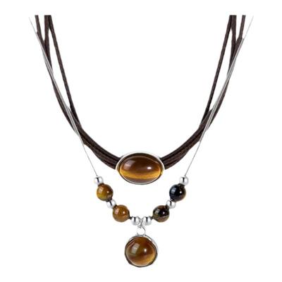 zeroline虎眼石项链女