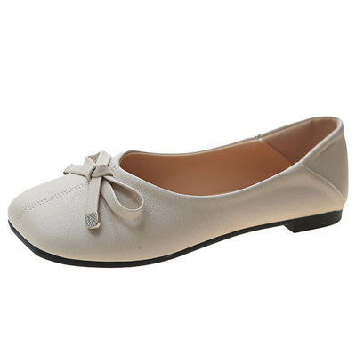 豆豆鞋仙女风蝴蝶结浅口单鞋百搭