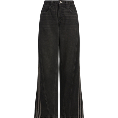 Adidas/阿迪达斯正品经典女士三条纹宽松休闲牛仔长裤JX6865