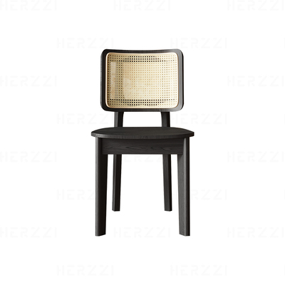 HERZZI实木藤编椅简约家用靠背椅