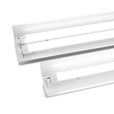 日光灯座光管支架座灯架t8灯管双管荧光底座LED1.2米全套40w30W20W带罩车库教室办公吸顶带罩照明灯插座挂壁