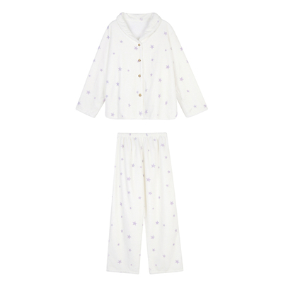 可爱星星珊瑚绒睡衣裤套装