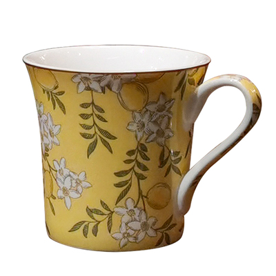 复古法式繁花骨瓷咖啡杯茶杯子精致陶瓷高颜值把手马克杯水杯家用