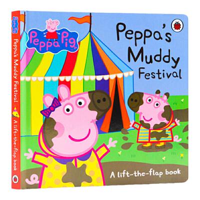 小猪佩奇 跳泥坑节 英文原版 Peppa Pig Peppa's Muddy Festival 粉红猪小妹 儿童英语启蒙纸板翻翻书 亲子共读绘本 英文版书籍
