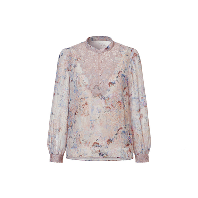 VGRASS定位水溶蕾丝修身衬衫