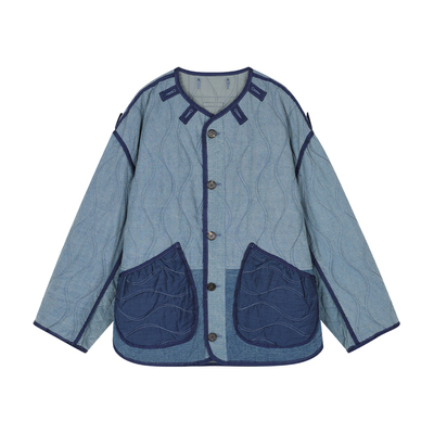 乌丫水洗牛仔蓝M65内胆棉服