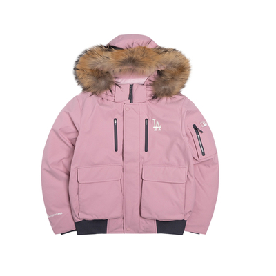 MLB防风保暖连帽情侣工装羽绒服