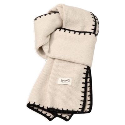 【软糯亲肤】锁边针织含羊毛围巾