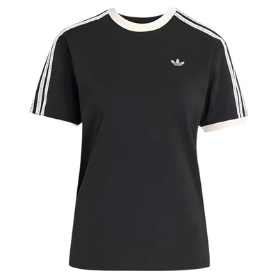 阿迪达斯（adidas）三叶草 女上衣复古三条纹舒适短袖KY8127