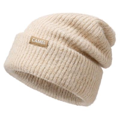 骆驼羊毛纱针织帽2025年新款
