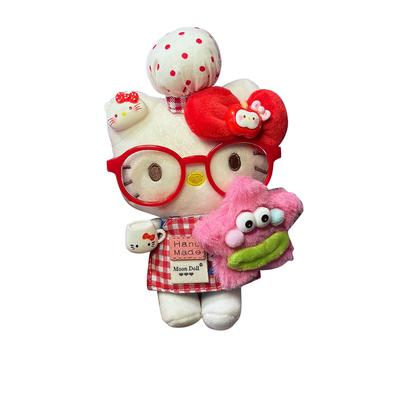 正版hellokitty包包挂件sanrio小玩偶毛绒公仔书包挂饰精致高级感