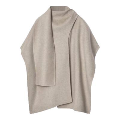【现货】NOTHING WRITTEN解构感羊毛混纺斗篷披肩毛呢大衣外套
