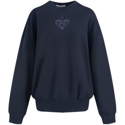 MardiMercredi桃心贴布刺绣卫衣