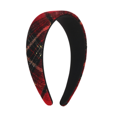 DODOGOGO红色格纹宽边发箍新款