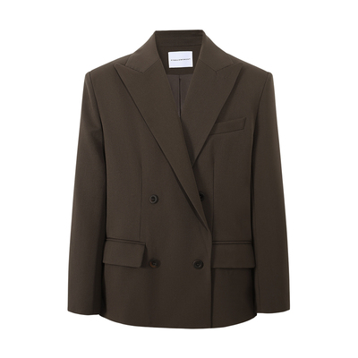 SINGLE MOMENT 25AW法式高级感气质戗驳领宽松休闲西装外套上衣女