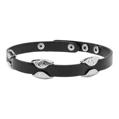 CB复古真皮金属雕花项圈手环y2k