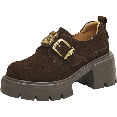 天美意春新款商场同款厚底百搭小个子增高女乐福鞋CMJ27CM5