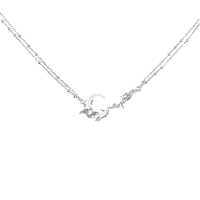 纯银月亮项链清冷女小众设计