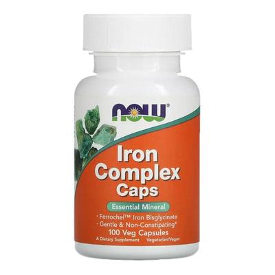 Now诺奥铁复合胶囊必需矿物质含维C叶酸B12温和补铁双甘氨酸亚铁