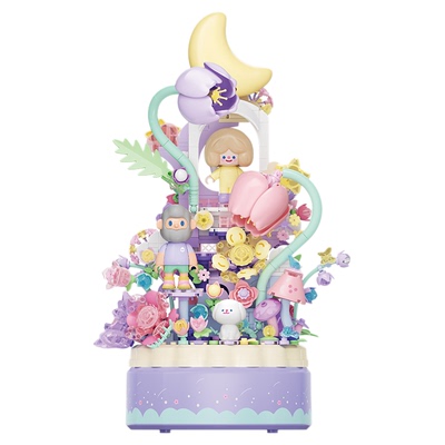 月光社RiCO和FARMER BOB寻找独角兽八音乐盒积木玩具情人节礼物女