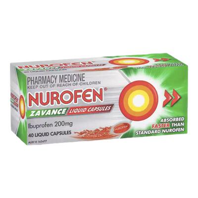 新西兰药房 Nurofen布洛芬特殊外层双倍快速止痛消炎液体胶囊40粒