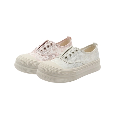 百丽新中式小白鞋女鞋子