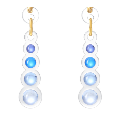 桑蕾渐变蓝色泡泡耳钉