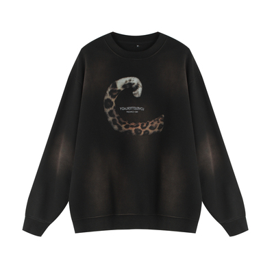 宽松显瘦豹纹印花短袖