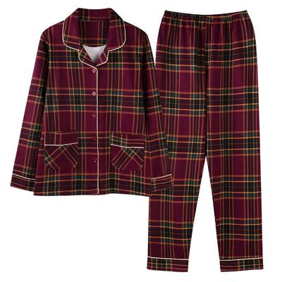 圆人睡衣春秋季女纯棉长袖套装