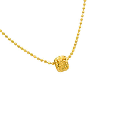 项链女锁骨链珠珠链仿黄金沙金