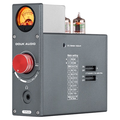DOUK AUDIO T4 PLUS 胆前级带VU表MM/MC唱放进耳放多功能放大器