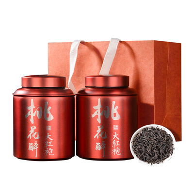 万人茗桃花醉大红袍500g桃果香